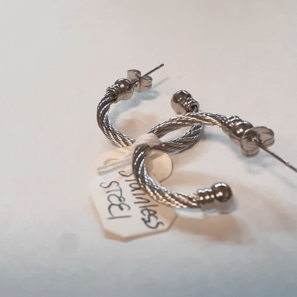Jewelry | Stainless Steel Cable Hoops | Poshmark
